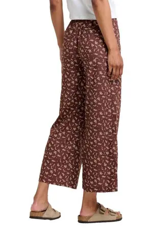 TOAD & CO Taj Hemp Wide-leg Pant - Chestnut Floral Print