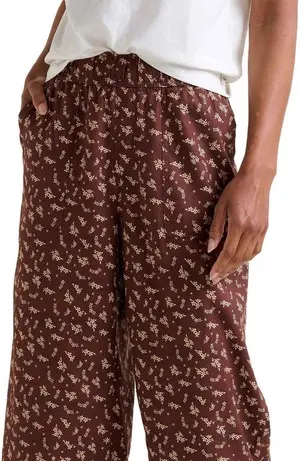 TOAD & CO Taj Hemp Wide-leg Pant - Chestnut Floral Print