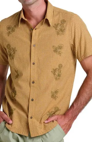 TOAD & CO Airscape Embroidered Shirt - Kelp Embroidery