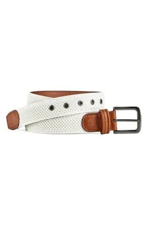 Johnston & Murphy Amherst Engineered Knit Belt - Cream