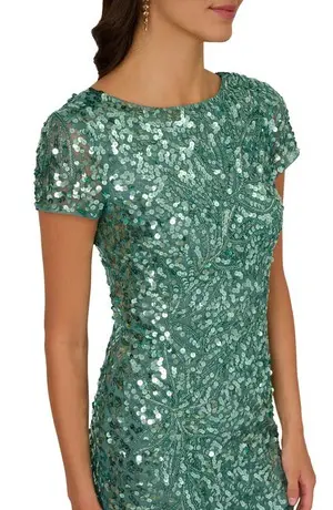 Adrianna Papell Sequin Mesh Column Gown