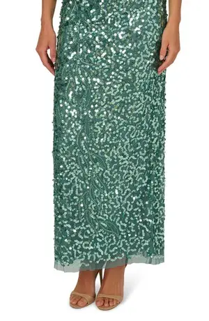 Adrianna Papell Sequin Mesh Column Gown
