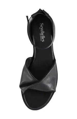 Seychelles Ankle Strap Wedge Sandals - Black
