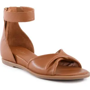 Brown Buckled Ankle Strap Sandals