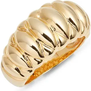 Argento Vivo ARGENTO VIVO Textured Dome Ring Gold