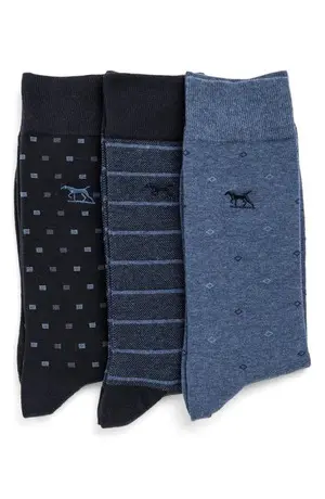Rodd & Gunn Assorted 3-pack Stripe & Neat Cotton Blend Dress Socks