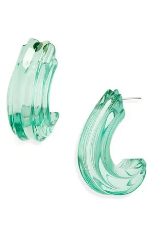 Lele Sadoughi Curved Canyon Hoop Earrings - Turquoise