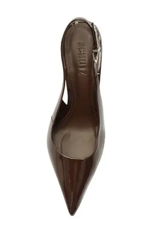 Schutz Paola Slingback Pointed Toe Pump - Root Brown
