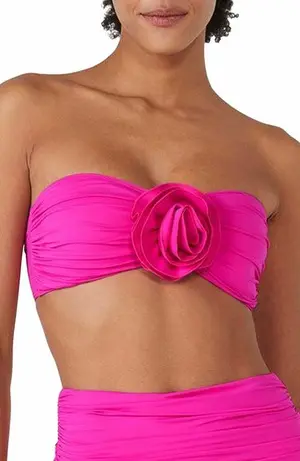 Kate Spade New York Bandeau Bra Bikini Top - Vivid Snapdragon