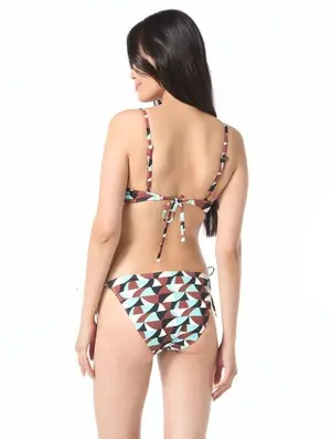 Vince Camuto Geometric Print Underwire Bikini Top