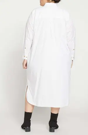 Universal Standard Odeon Stretch Poplin Shirtdress - White
