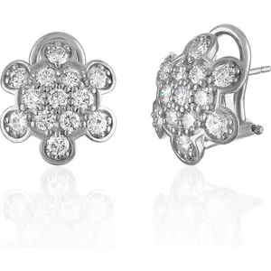 MINDI MOND Diamond Pavé Turtle Stud Earrings - 18k White Gold