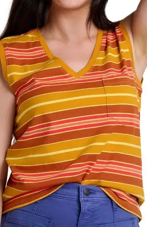 TOAD & CO V-neck Tank - Sunset Stripe