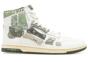 Amiri Skel Top Hi Bandanain Sneakers - White/olive
