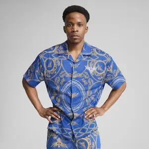 PUMA Lamelo Ball Graphic Print Short Sleeve Shirt - Blue