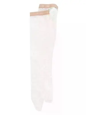 Valentino Garavani Chantilly-lace Knee-high Socks - White