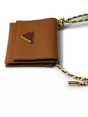 Prada Leather Card Holder - Brown