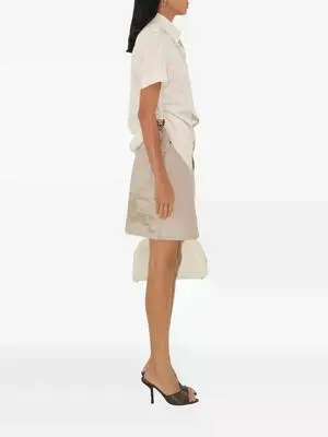 Burberry Equestrian Knight Denim Skirt - Neutrals