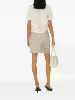 Burberry Equestrian Knight Denim Skirt - Neutrals