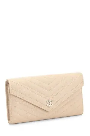 Chanel Chevron Caviar 'cc' Wallet