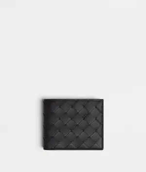 Bottega Veneta Intrecciato Bi-fold Wallet - Black / Grass