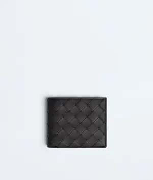 Bottega Veneta Intrecciato Bi-fold Wallet - Black/grass