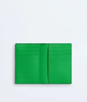 Bottega Veneta Intrecciato Flap Card Case - Black/grass