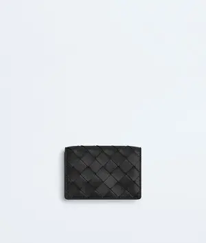 Bottega Veneta Intrecciato Business Card Case - Black