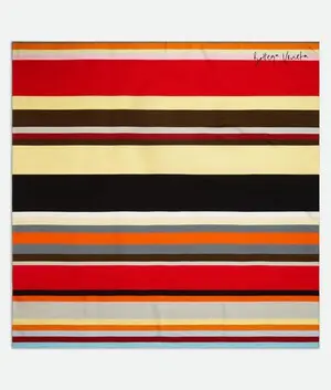 BOTTEGA  VENETA Silk Twill Striped Foulard - Multicolor