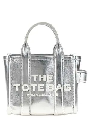 Marc Jacobs Metallic Leather Crossbody Tote - Silver