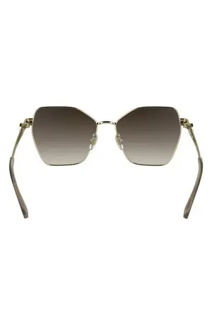 Longchamp 58mm Square Sunglasses - Gold/ Gradient Brown