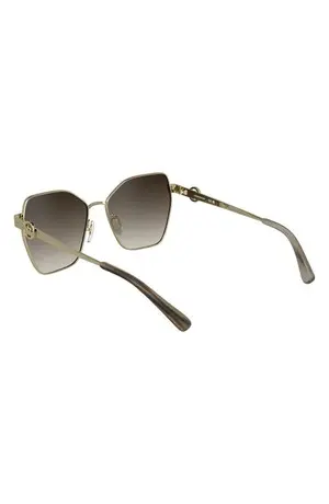 Longchamp 58mm Square Sunglasses - Gold/ Gradient Brown