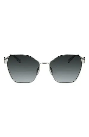 Longchamp Longchamp 58mm Square Sunglasses Silver/ Gradient Grey