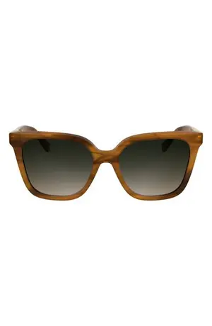 Longchamp Le Pliage 55mm Gradient Butterfly Sunglasses - Striped Brown