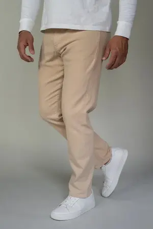 PETER MANNING NYC Standard Fit Stretch Jeans - Tan