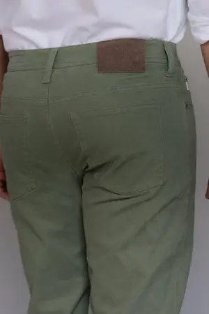 PETER MANNING NYC Italian 5-pocket Stretch Cotton Pants - Sage