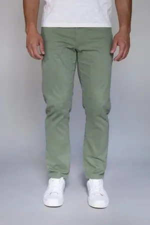 PETER MANNING NYC Italian 5-pocket Stretch Cotton Pants - Sage