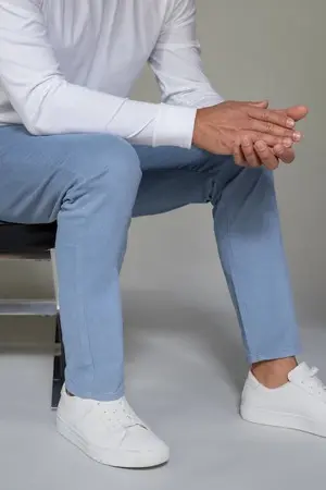 PETER MANNING NYC Italian 5-pocket Stretch Cotton Pants - Slate