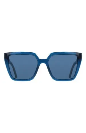 FERRAGAMO FERRAGAMO 54mm Modified Rectangular Sunglasses Transparent Blue