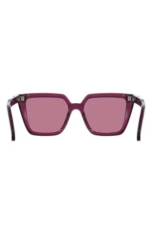 FERRAGAMO 54mm Modified Rectangular Sunglasses - Transparent Burgundy