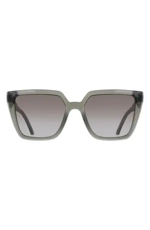 FERRAGAMO 54mm Modified Rectangular Sunglasses - Transparent Khaki