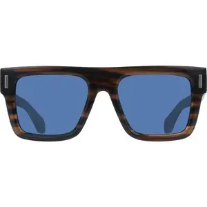 FERRAGAMO FERRAGAMO 53mm Square Sunglasses Striped Brown