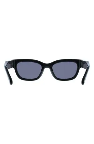 FERRAGAMO 52mm Modified Rectangular Sunglasses - Black