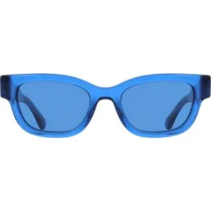 FERRAGAMO 52mm Modified Rectangular Sunglasses - Transparent Blue