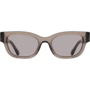 FERRAGAMO 52mm Modified Rectangular Sunglasses - Transparent Brown