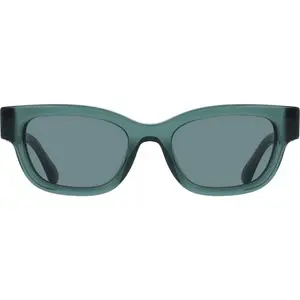 FERRAGAMO FERRAGAMO 52mm Modified Rectangular Sunglasses Transparent Green
