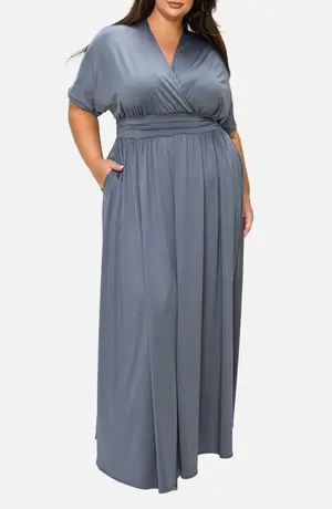 L I V D Raffi Maxi Dress - Charcoal