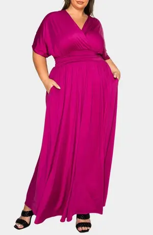 L I V D Raffi Maxi Dress - Magenta