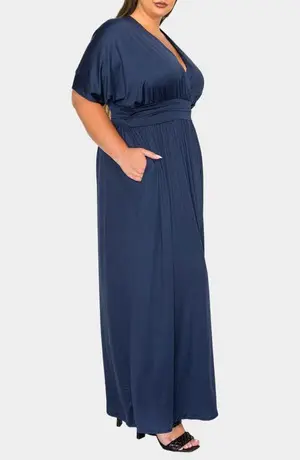 L I V D Raffi Maxi Dress - Navy