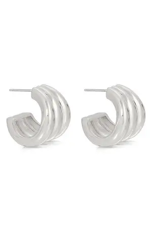Ettika Rooted Vines Medium Hoop Earrings - Silver